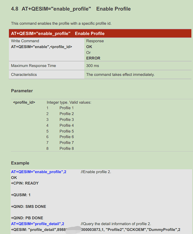 eSIM - AT-Command set - LTE-A Module - Quectel Forums