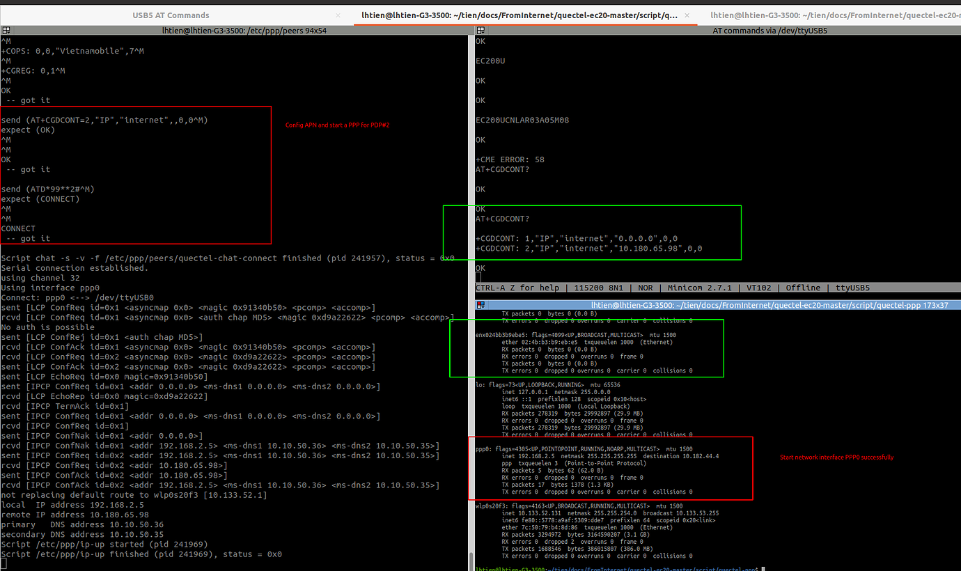 How to set up multiple APNs on a single SIM card via AT commands for ...