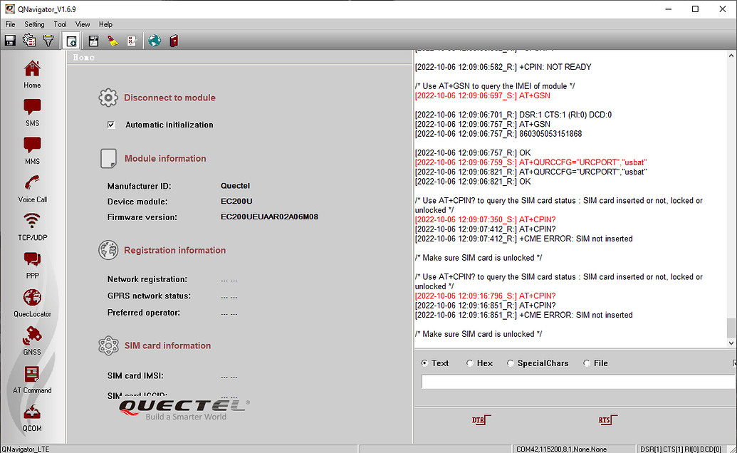 EC200U-EU SIM not inserted - LTE Standard Module - Quectel Forums