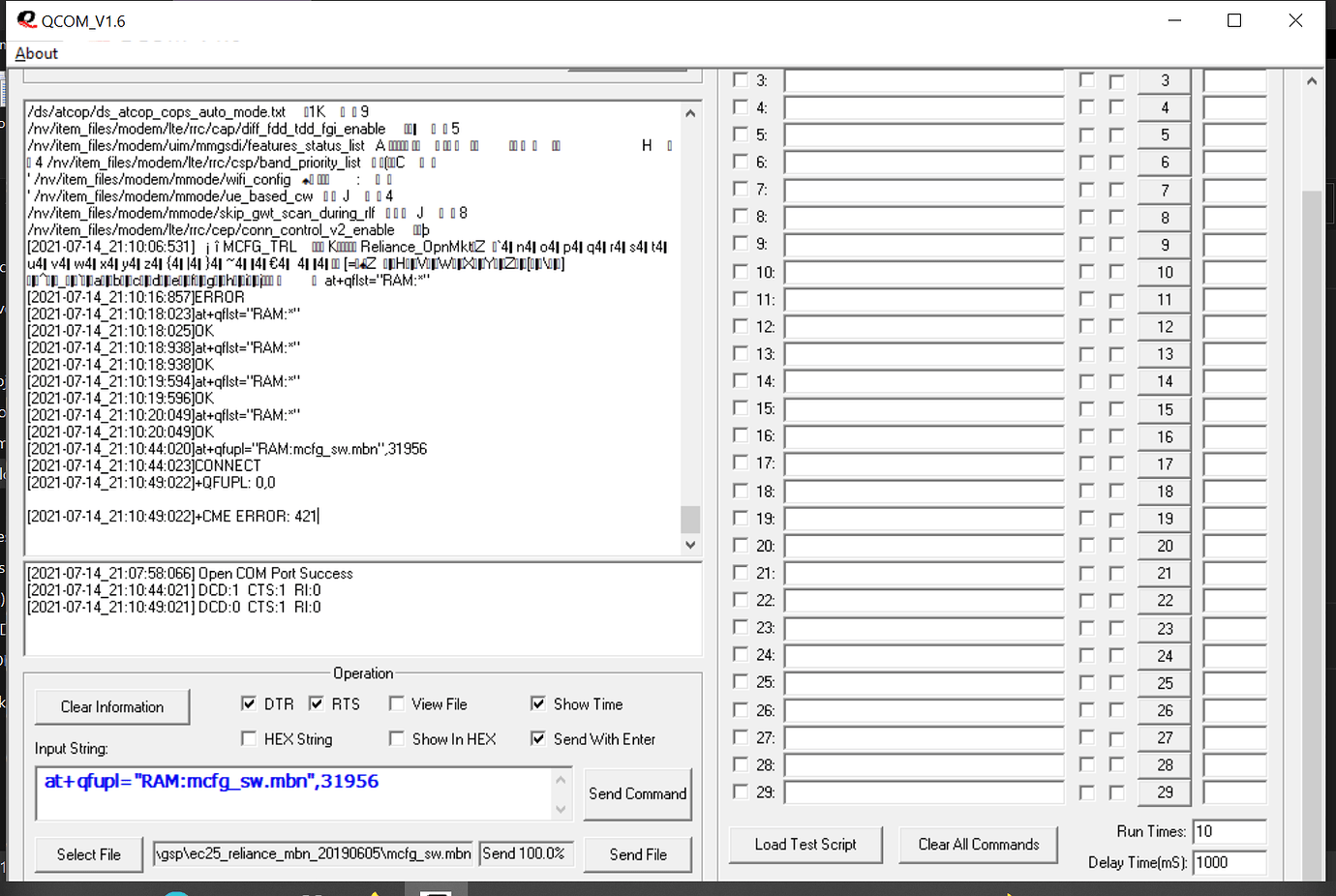 Error installing mbn file on EC25 - LTE Standard Module - Quectel Forums