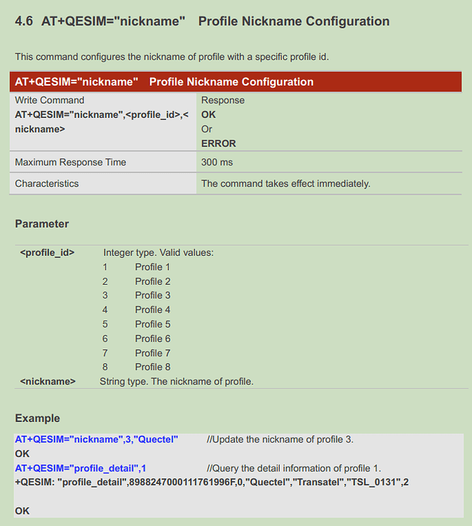 eSIM - AT-Command set - LTE-A Module - Quectel Forums