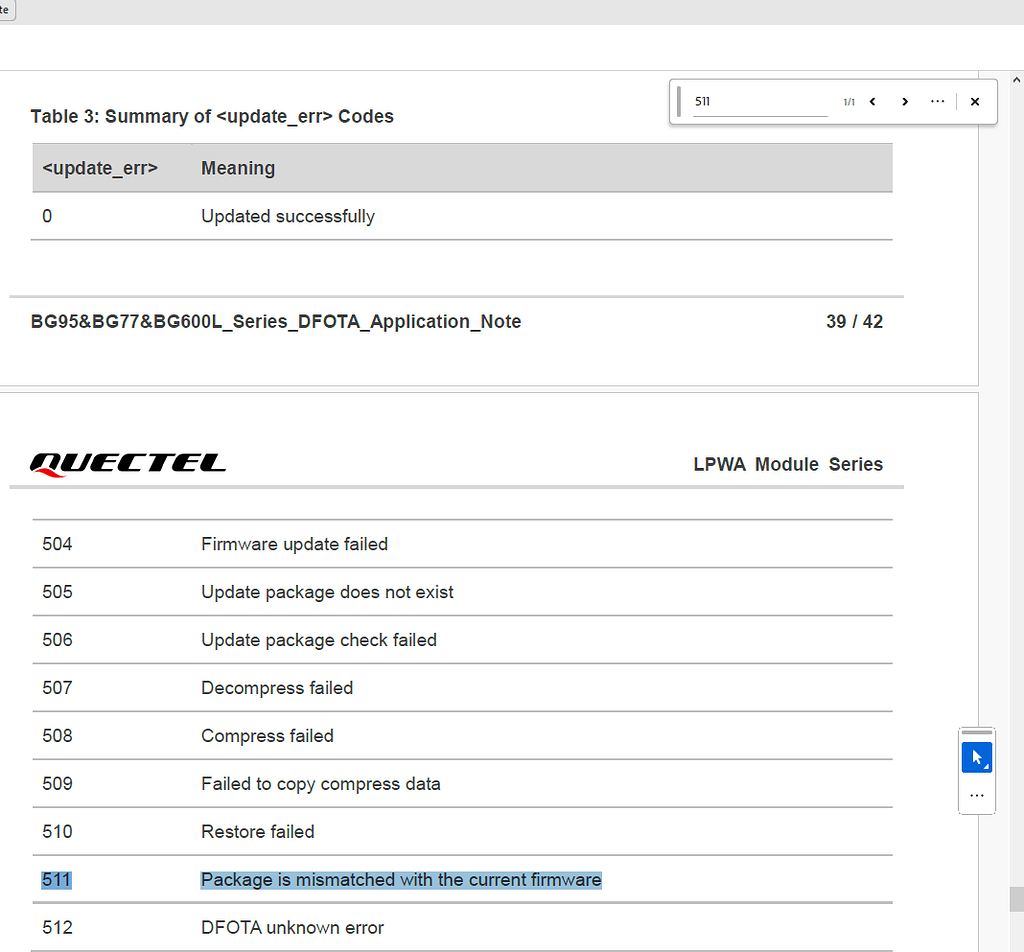 DFOTA BG95-M3 error codes - LPWA Module - Quectel Forums