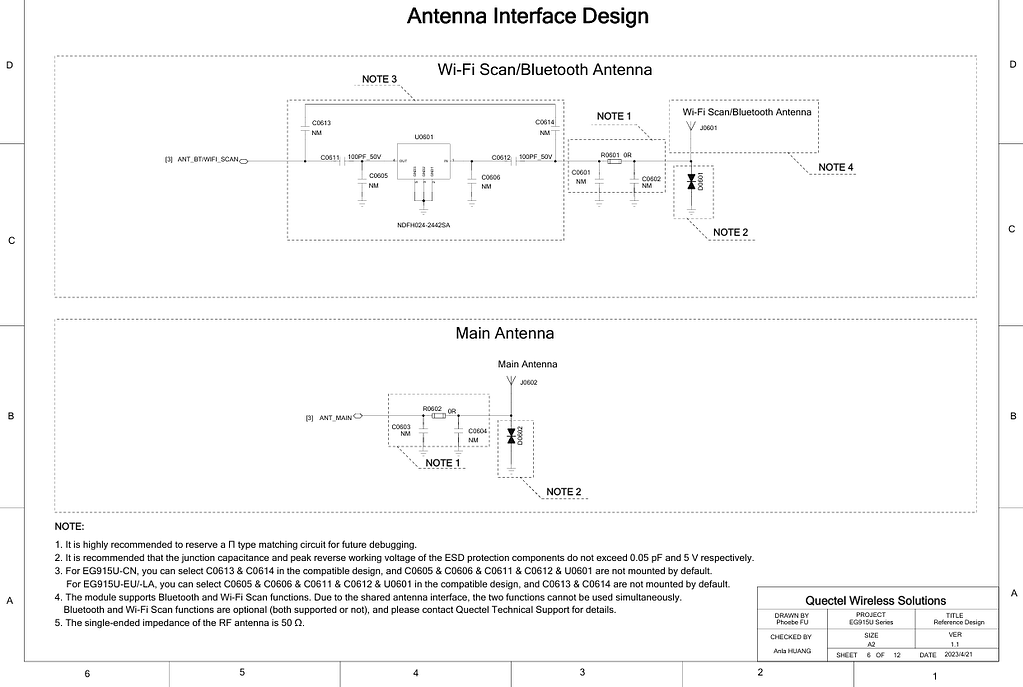 EG915U RF interface TVS Diode Selection - Hardware RF/Antenna - Quectel Forums