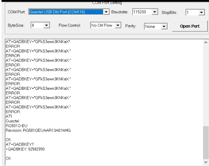 ADB key for RG501-EU - 5G Module - Quectel Forums
