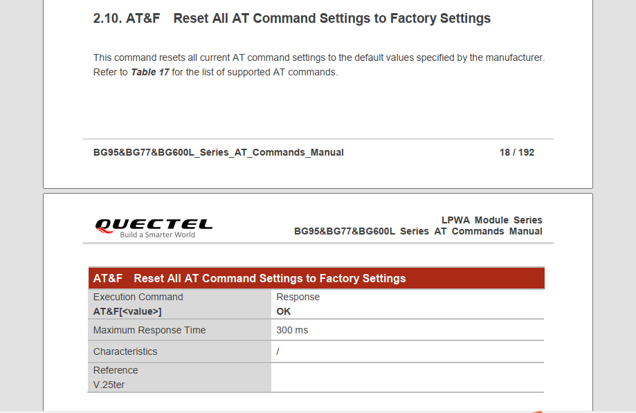BG95 M3 reset command to factory reset module - GSM Module - Quectel Forums